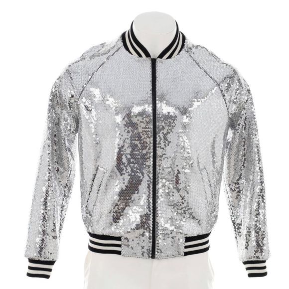 Celine | Jackets & Coats | Celine Mens Logo Teddy Bomber Jacket Sequin ...